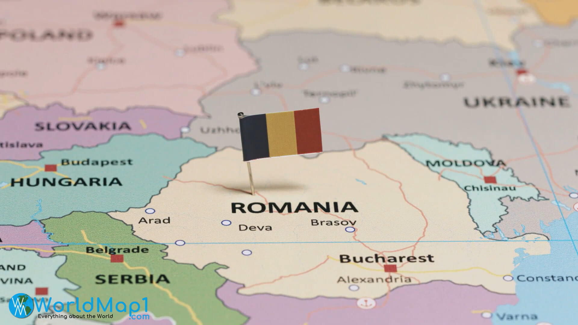Romania Free Printable Map