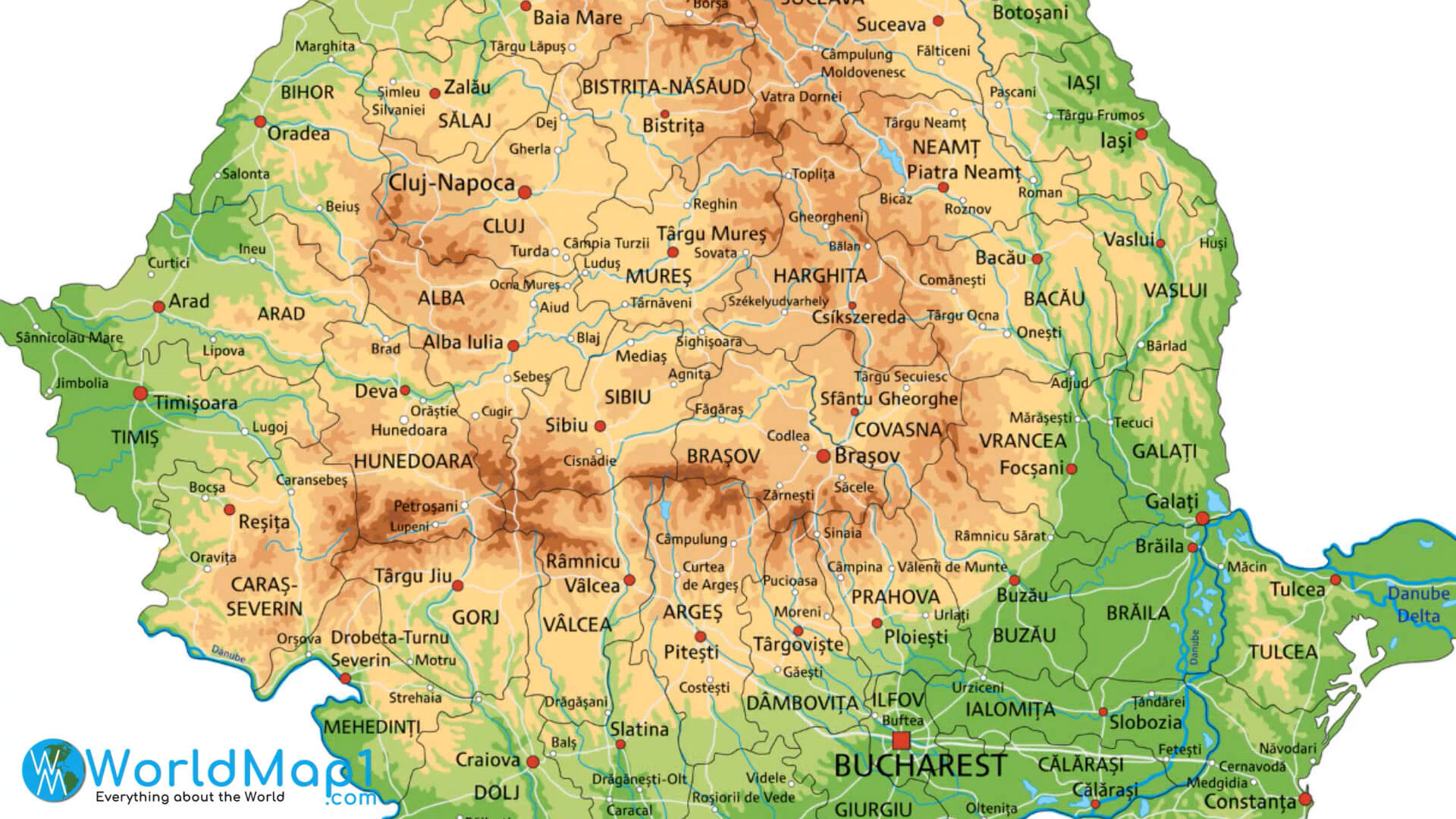 High Detailed Romania Map