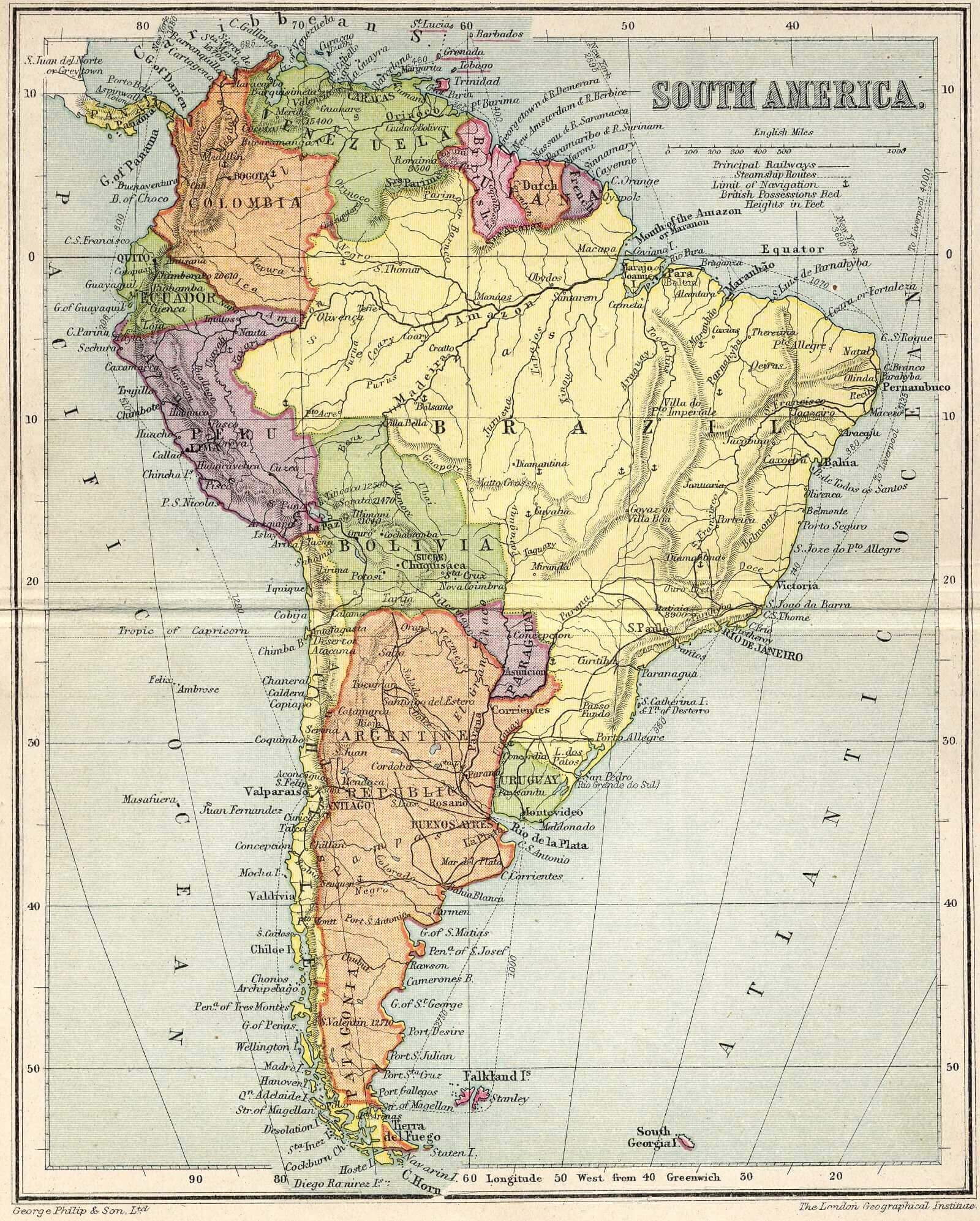 Map of South America