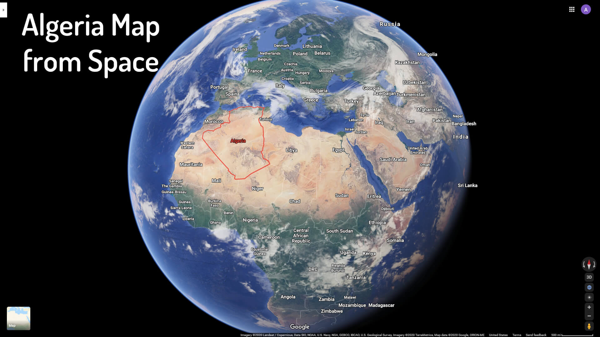 Algeria Map and Algeria Satellite Images