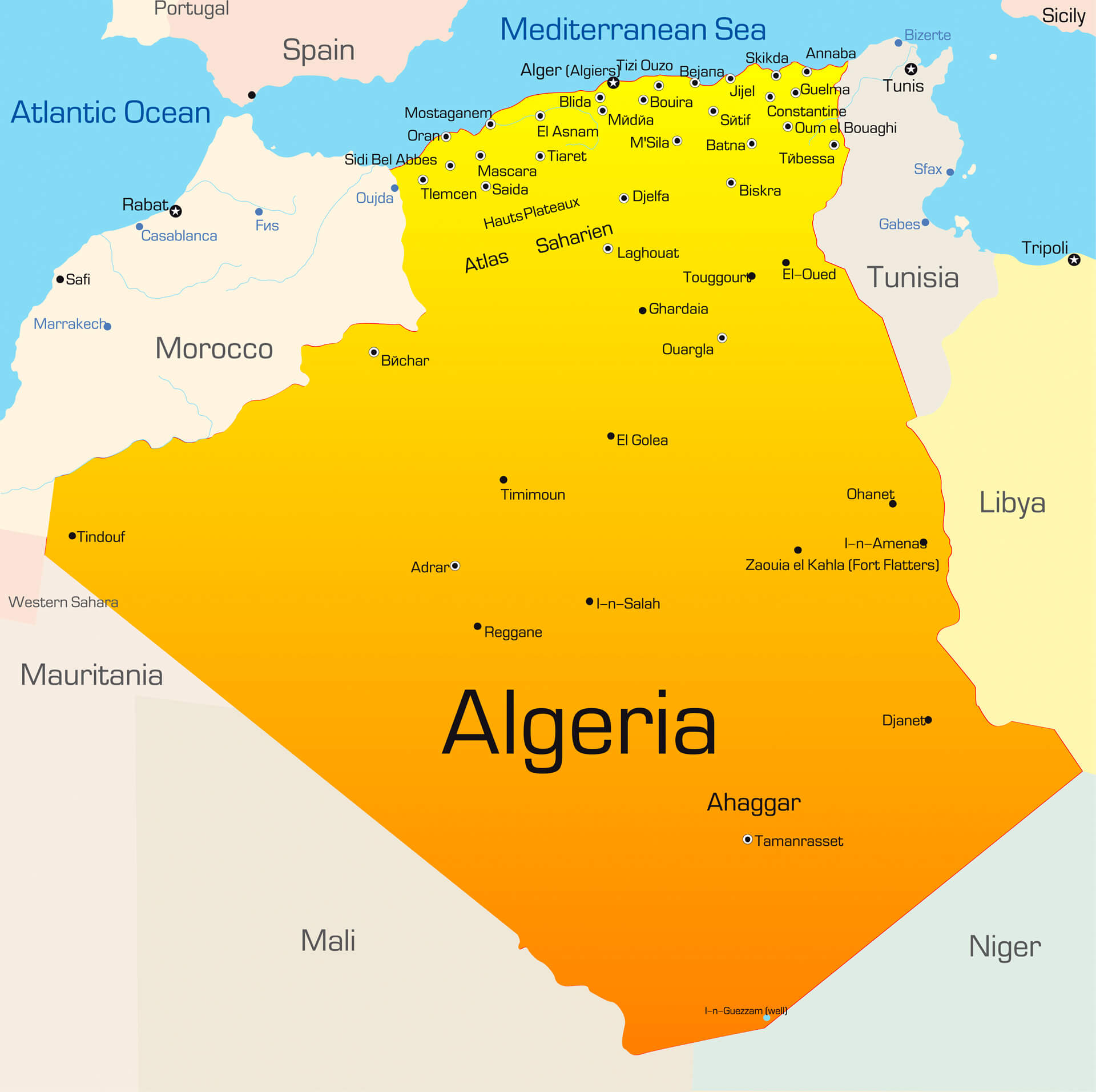 Algeria Map - Algeria