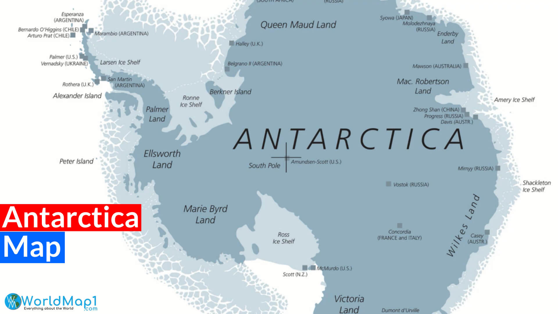 Antarctica and The Poles Maps, Satellite Views from Space 3
