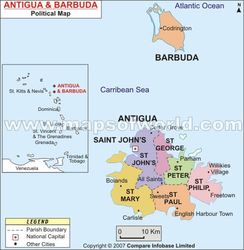 Antigua and Barbuda Map and Antigua and Barbuda Satellite Images