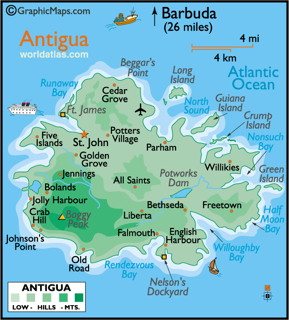Antigua and Barbuda Map and Antigua and Barbuda Satellite Images