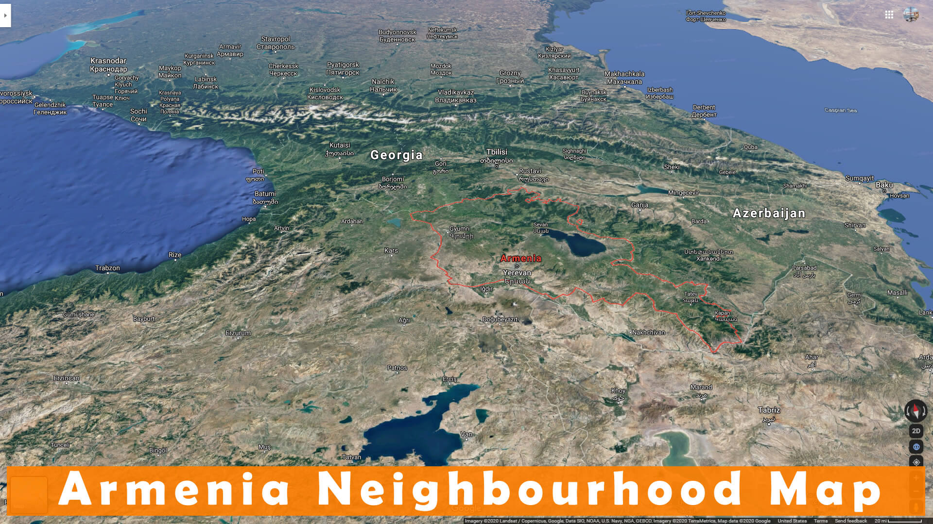 Armenia Map and Armenia Satellite Image