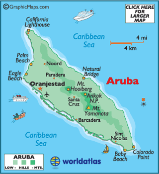 Aruba Map and Aruba Satellite Images