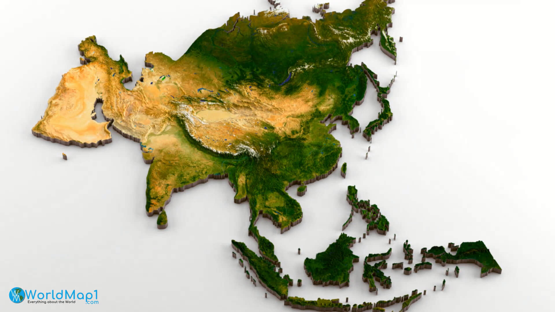 Asian Countries Maps, Satellite Images from Space 5