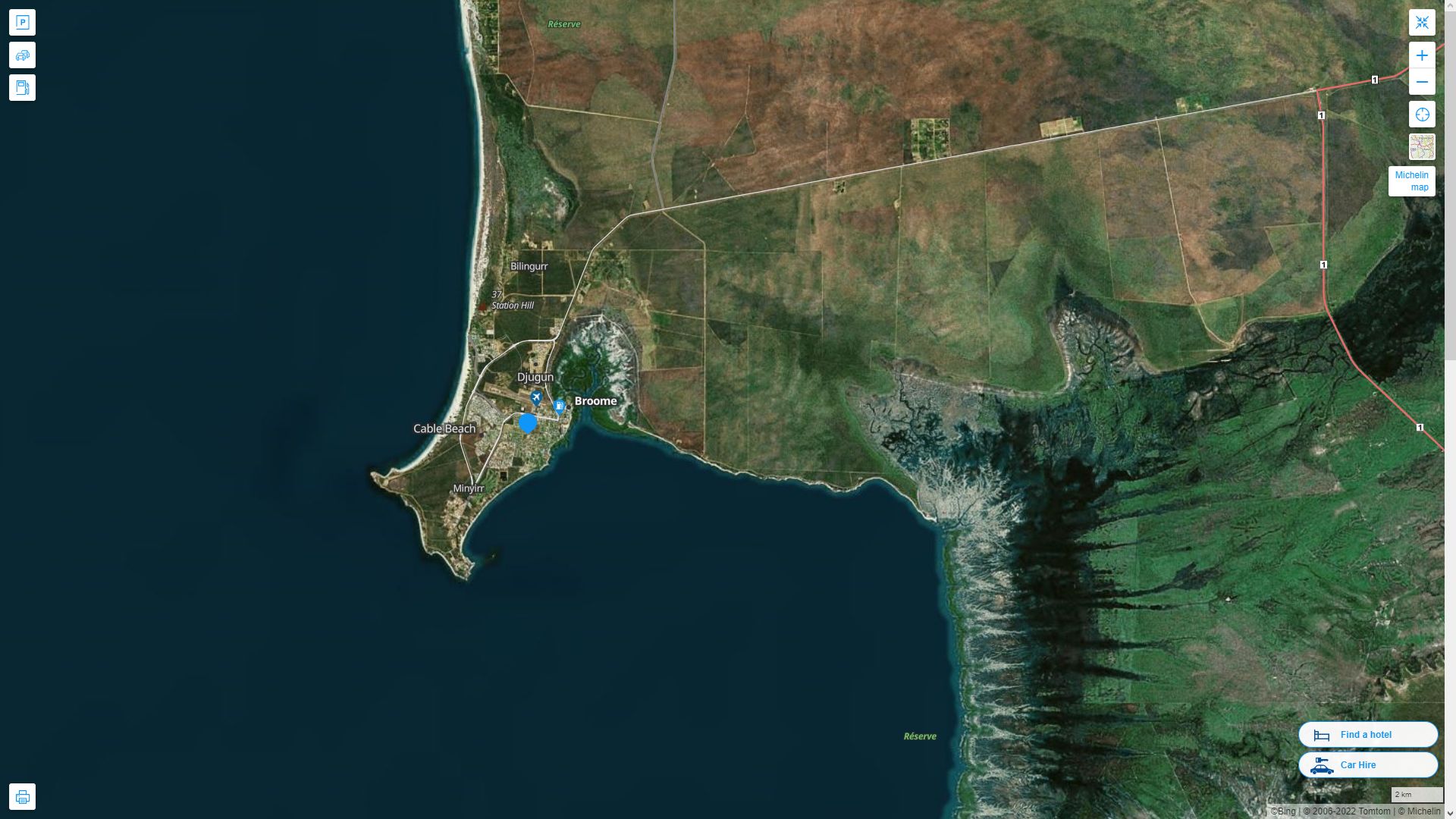 Broome Map and Broome Satellite Images