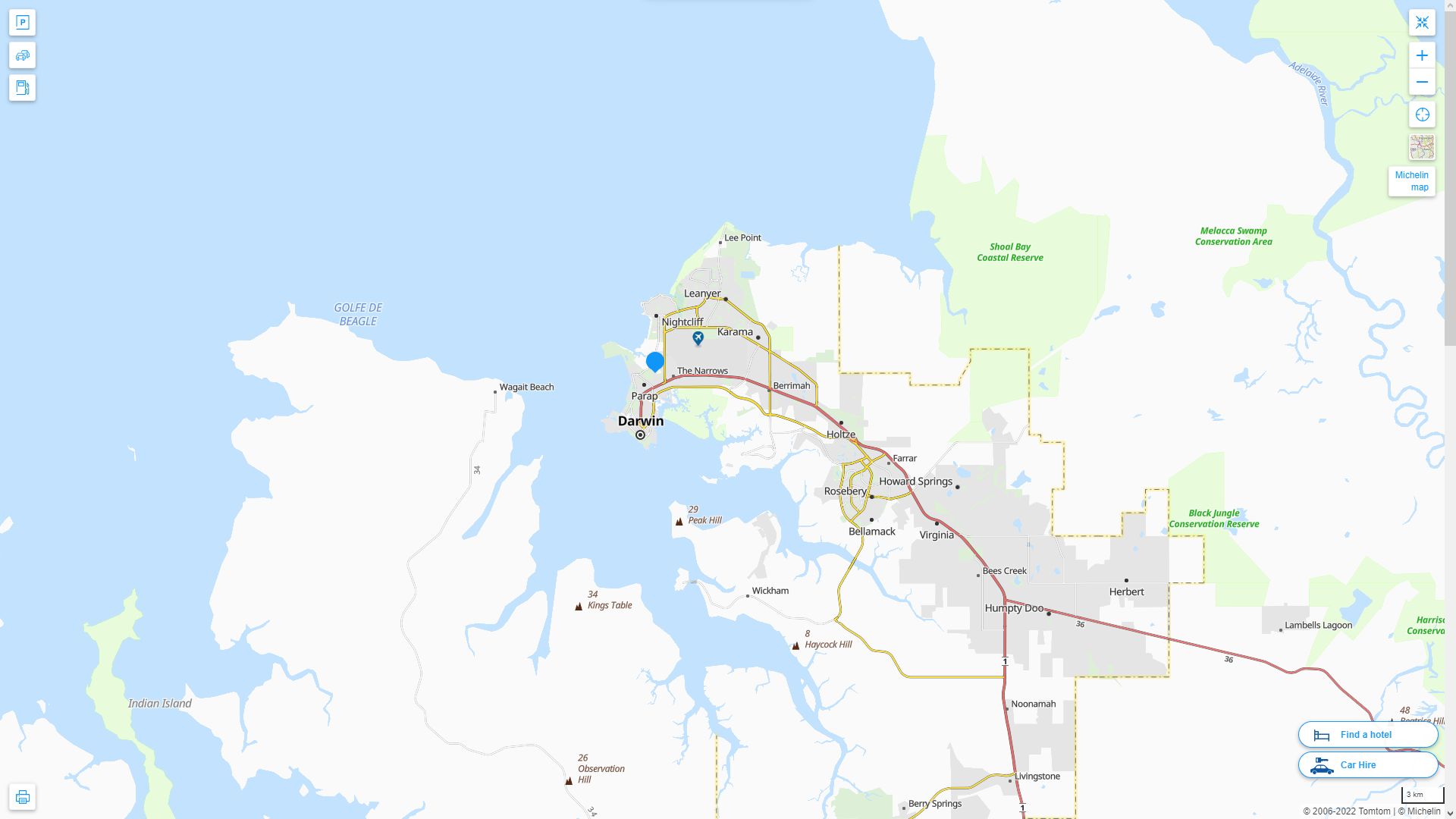 Darwin Map and Darwin Satellite Images
