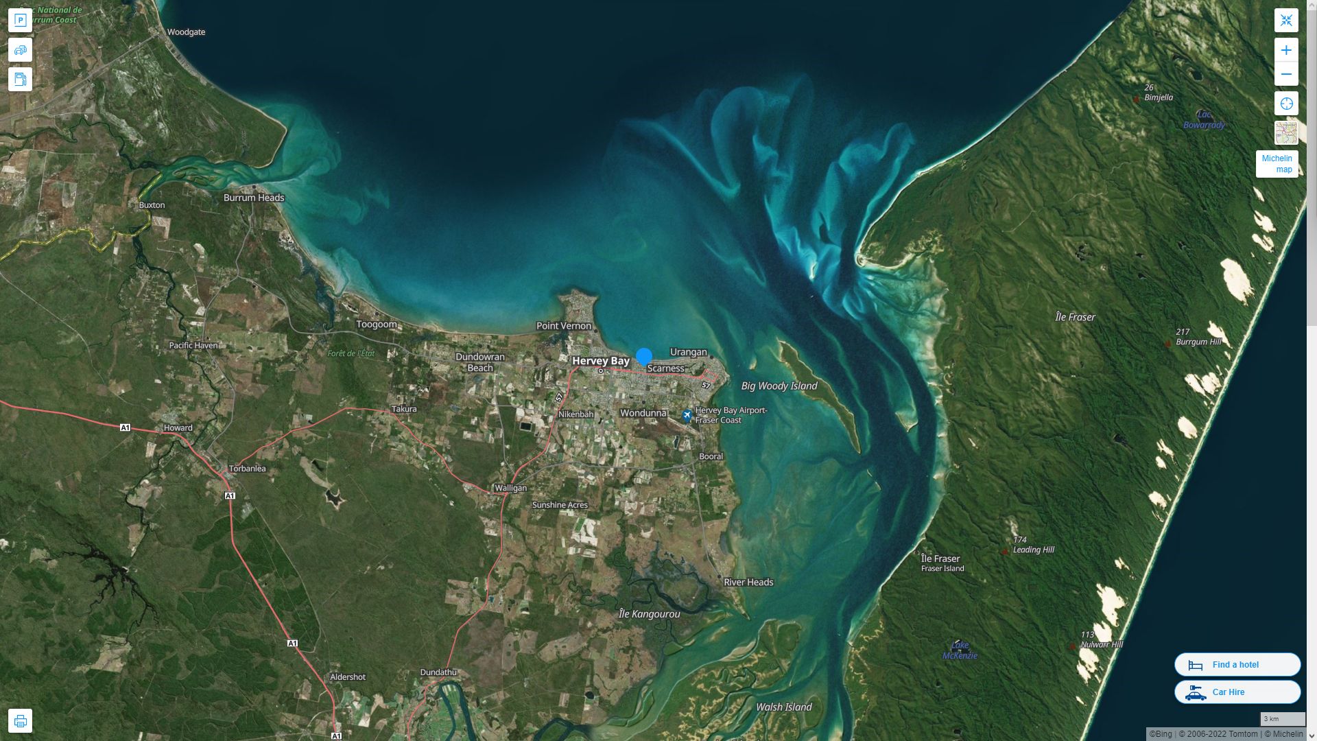 Hervey Bay Map and Hervey Bay Satellite Images