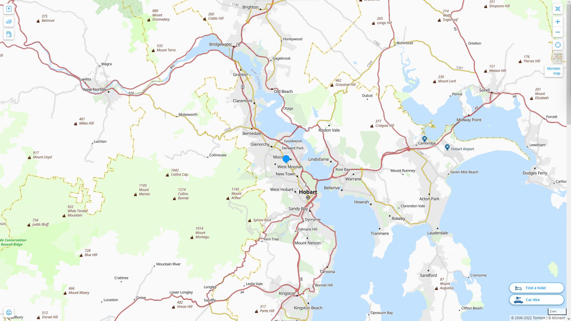 Hobart Map and Hobart Satellite Images