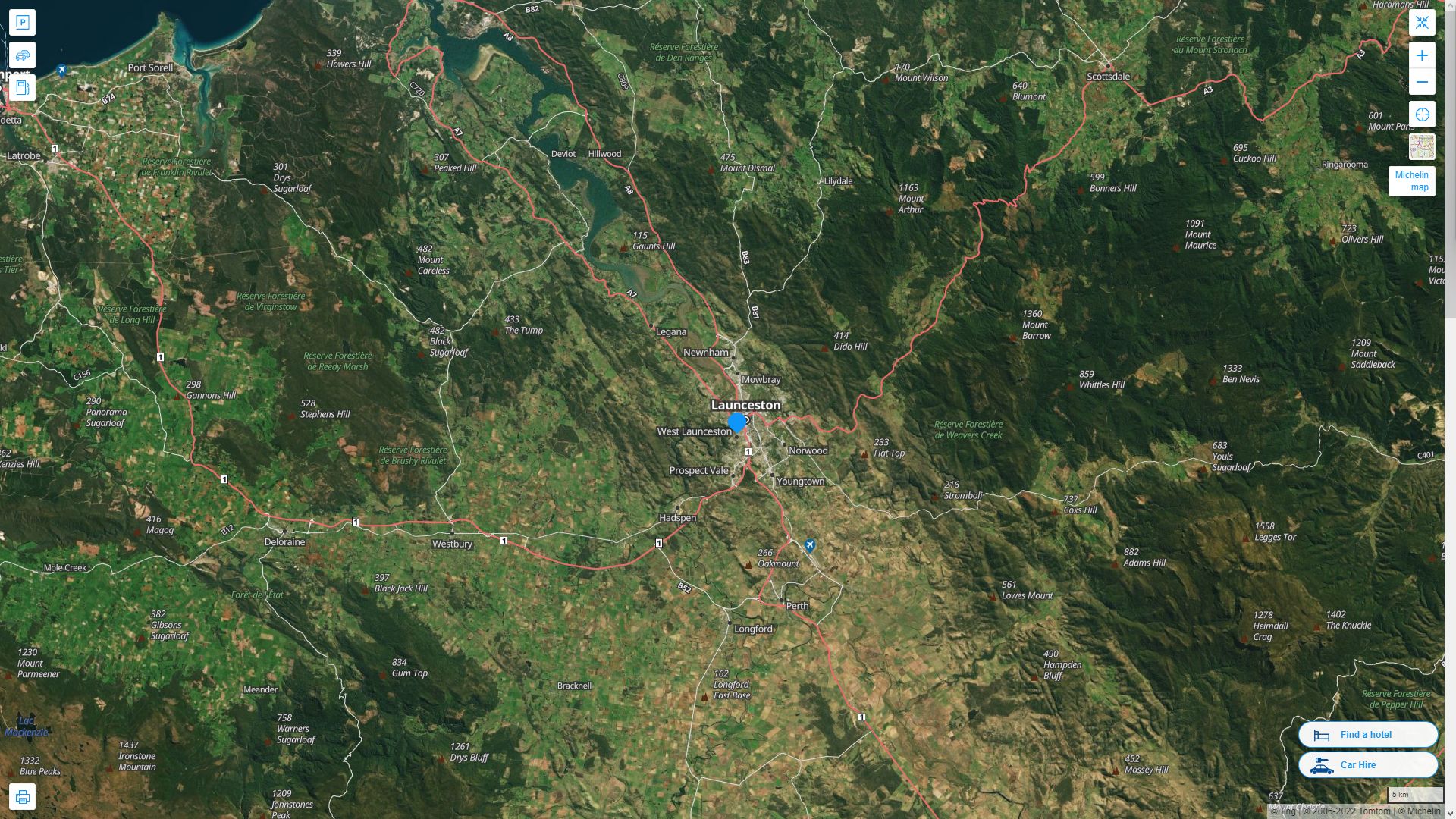 Launceston Map - Australia