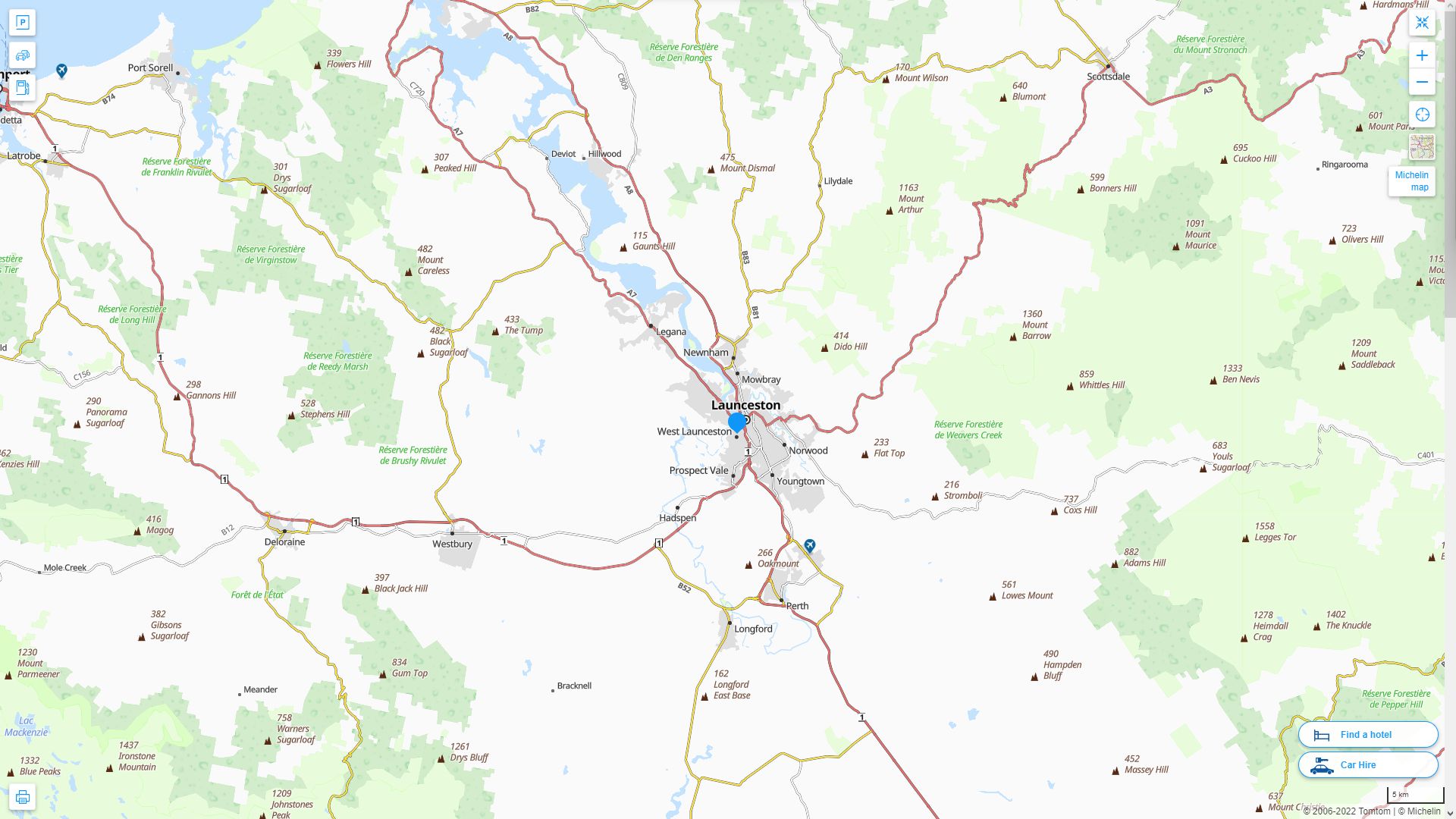Launceston Map - Australia