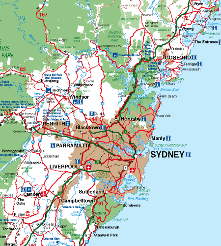 Sydney Map and Sydney Satellite Images