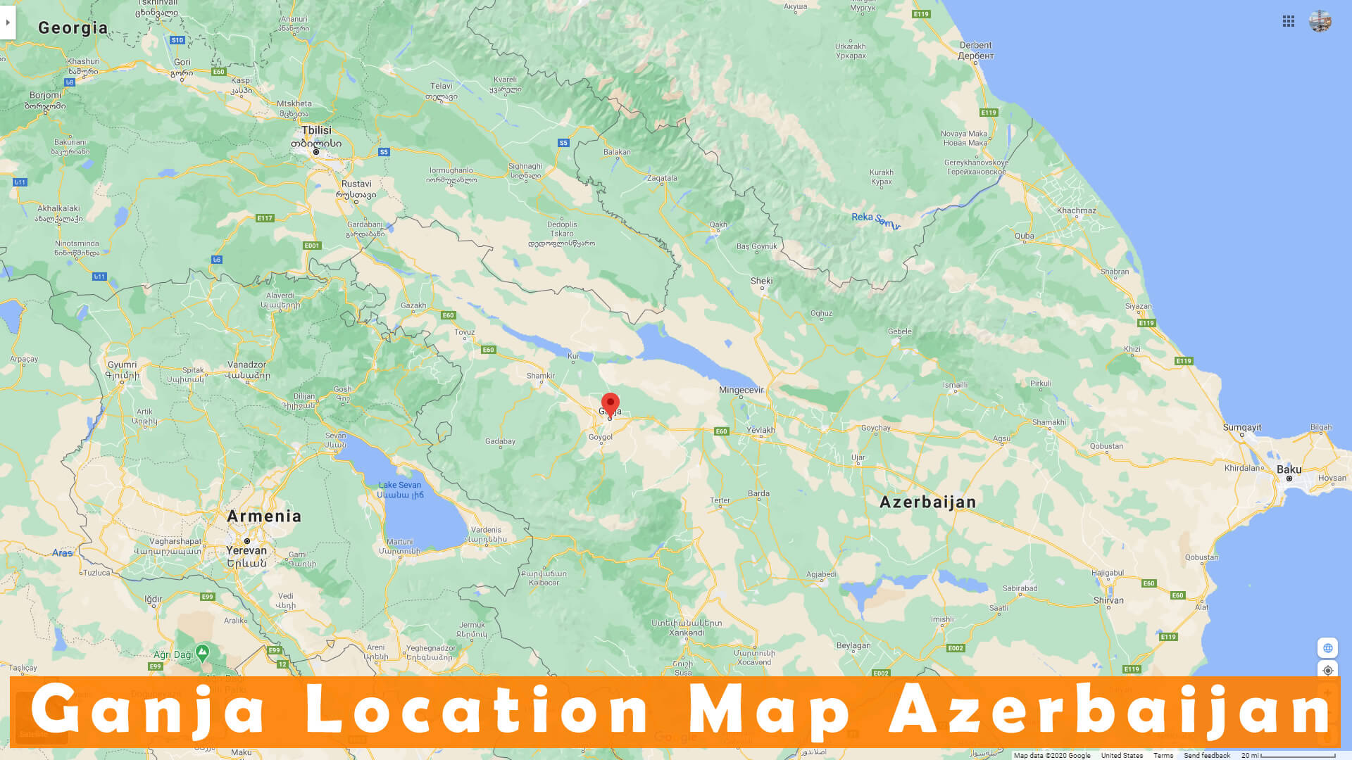 Gence Map - Azerbaijan