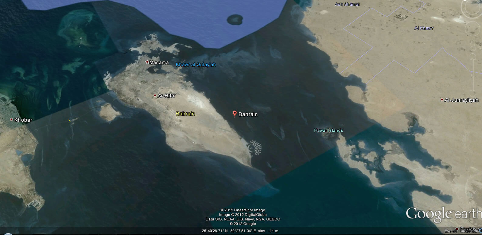 Bahrain Map and Bahrain Satellite Images