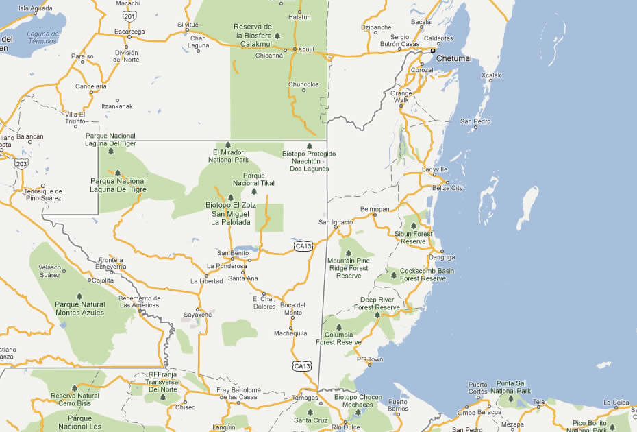 Belize Map - Belize