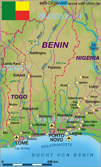Benin Map and Benin Satellite Images