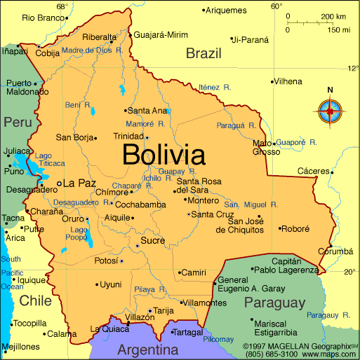 La Paz Map - Bolivia