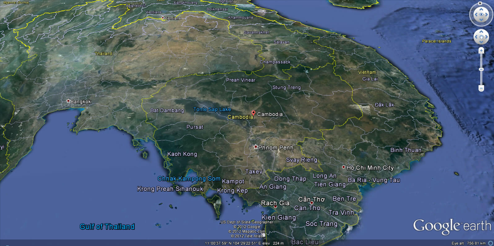 Cambodia Map and Cambodia Satellite Images