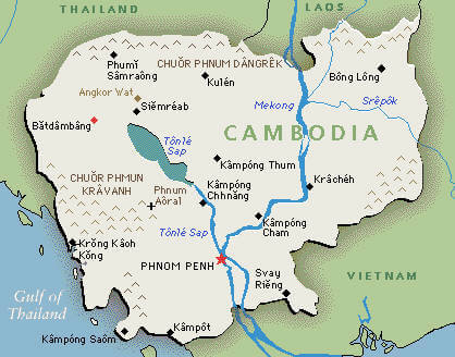 Cambodia Map and Cambodia Satellite Images