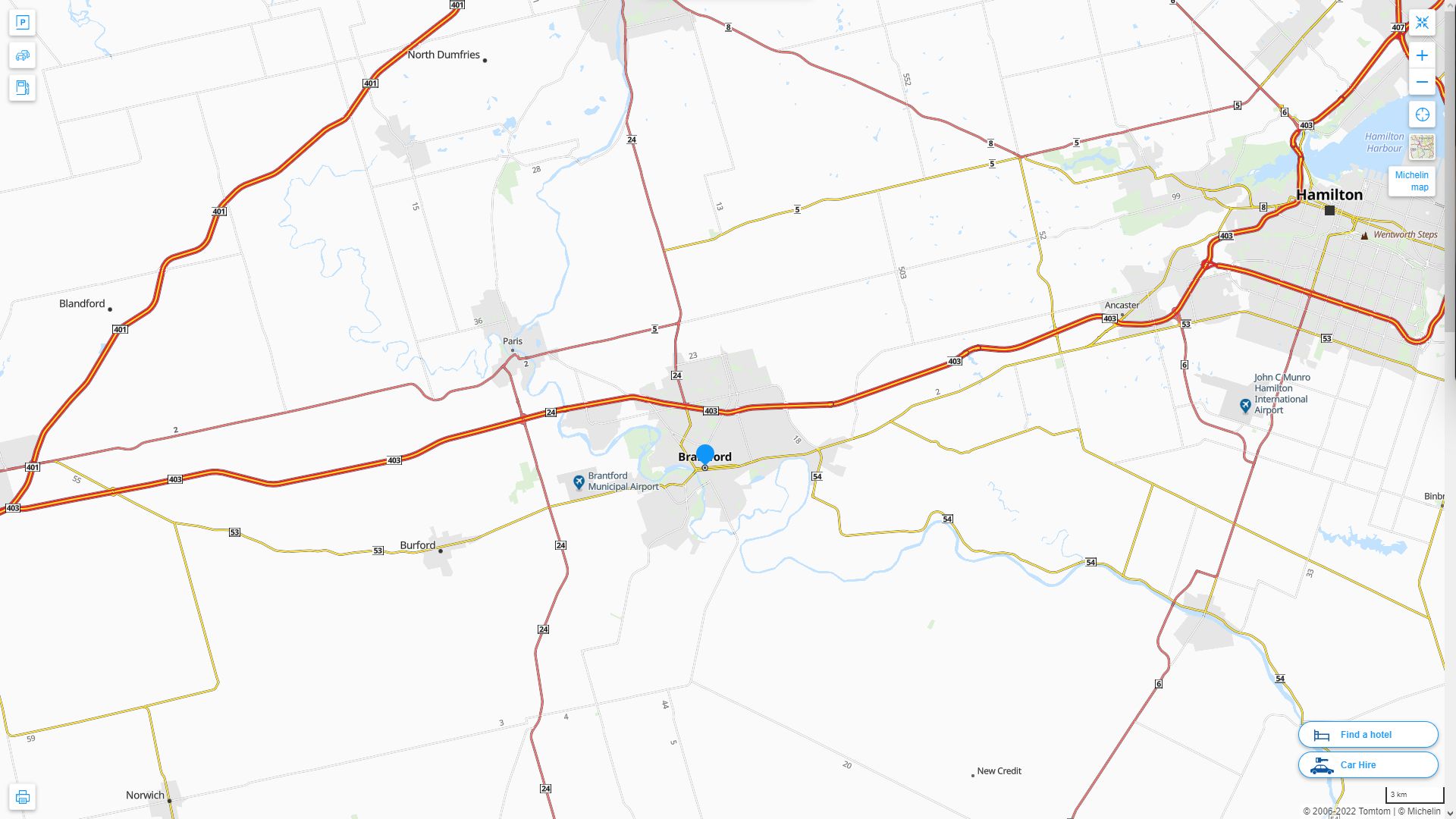 Brantford Map - Canada