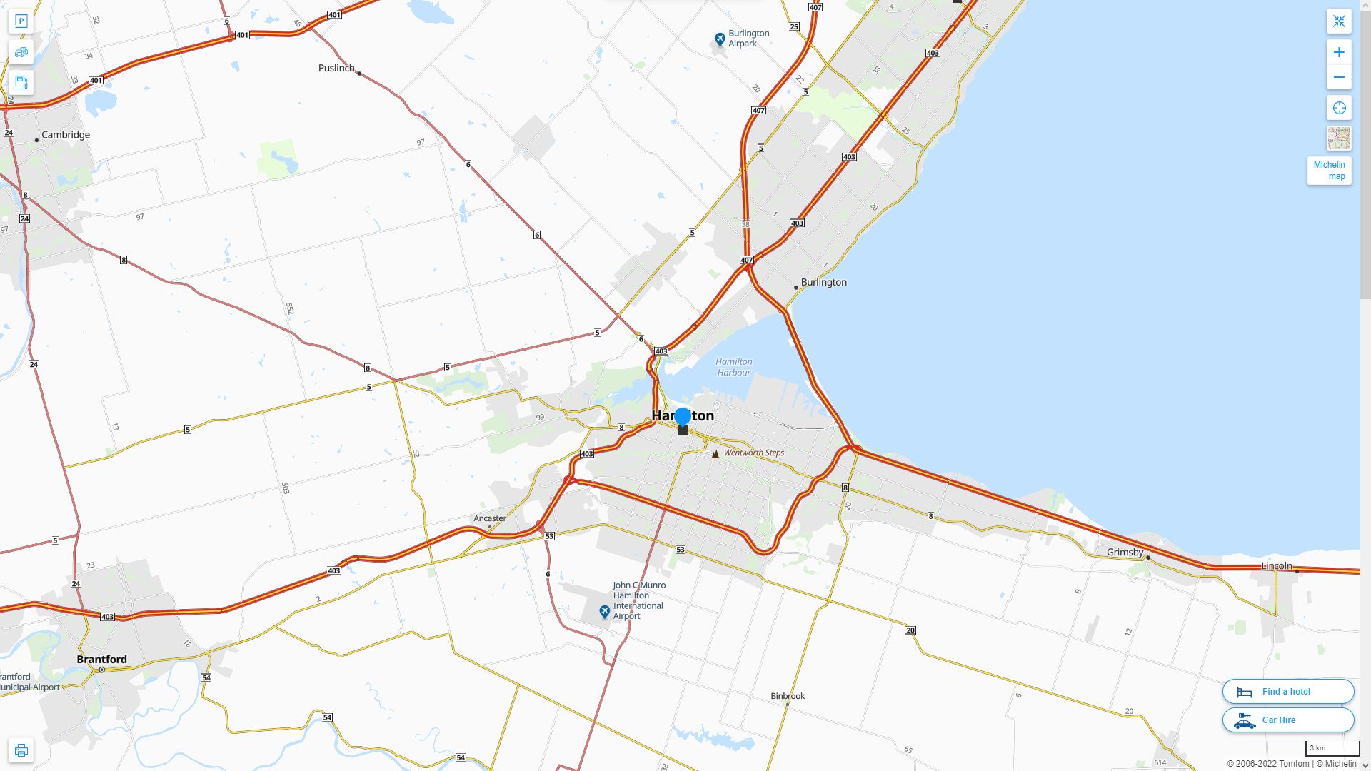 Hamilton Map and Hamilton Satellite Image