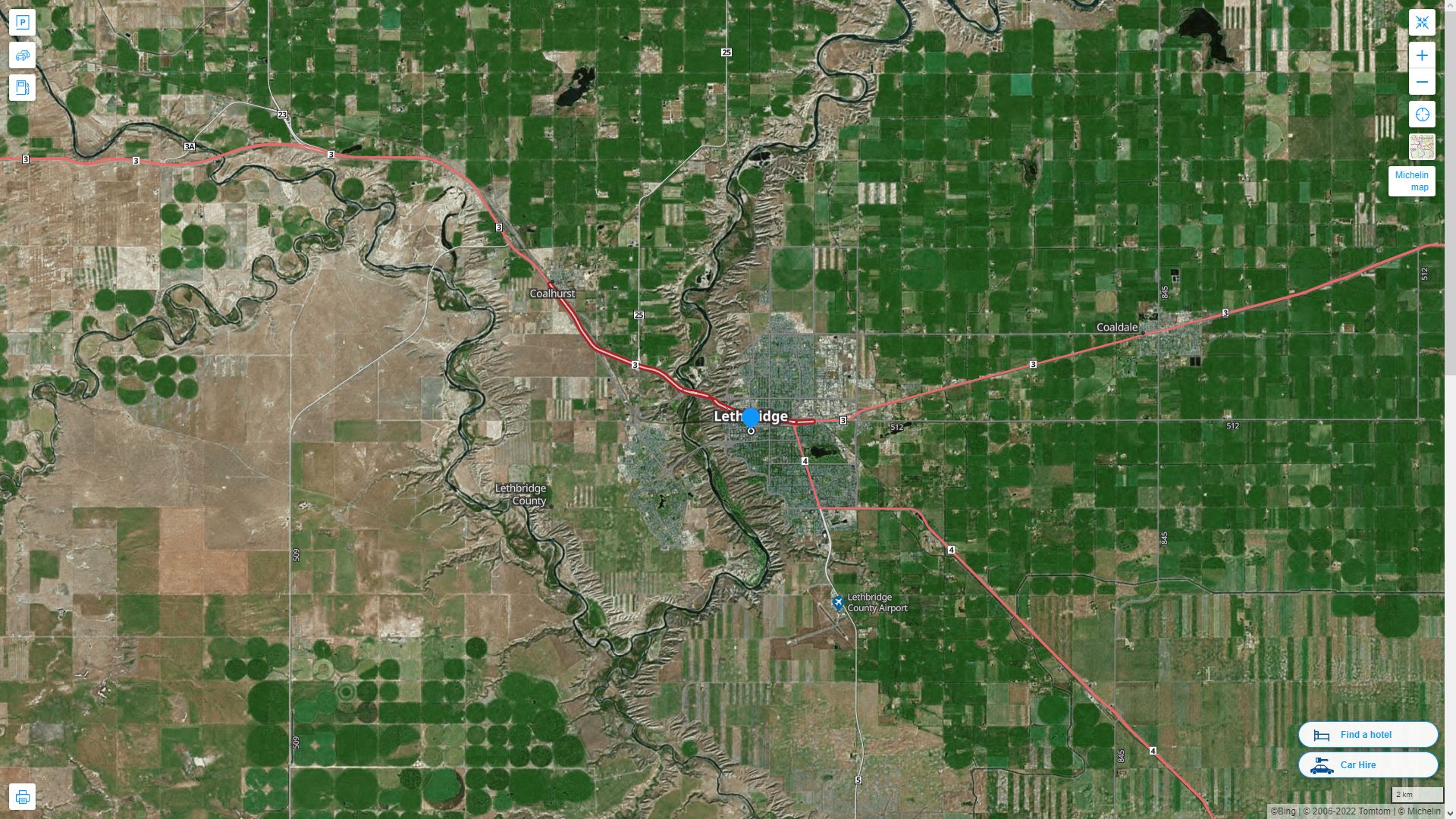Lethbridge Map and Lethbridge Satellite Images