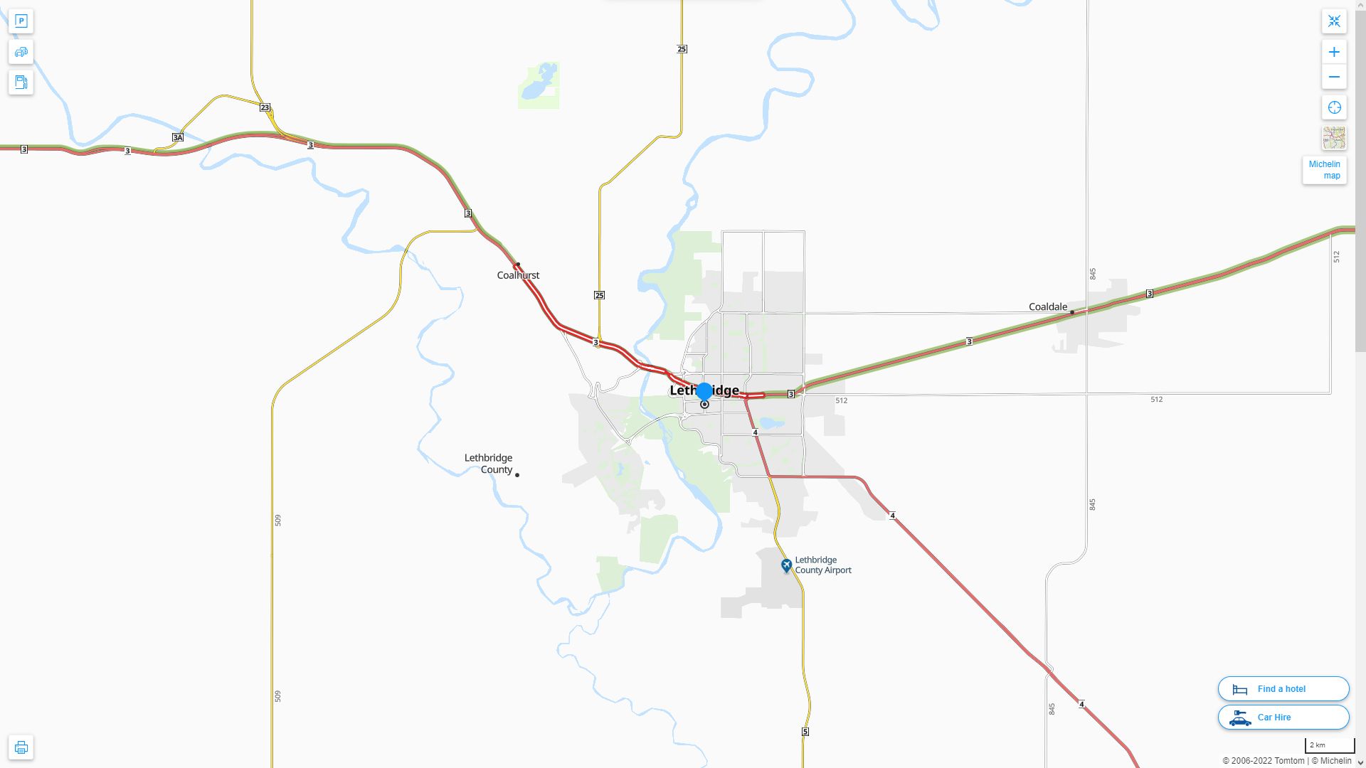 Lethbridge Map and Lethbridge Satellite Images