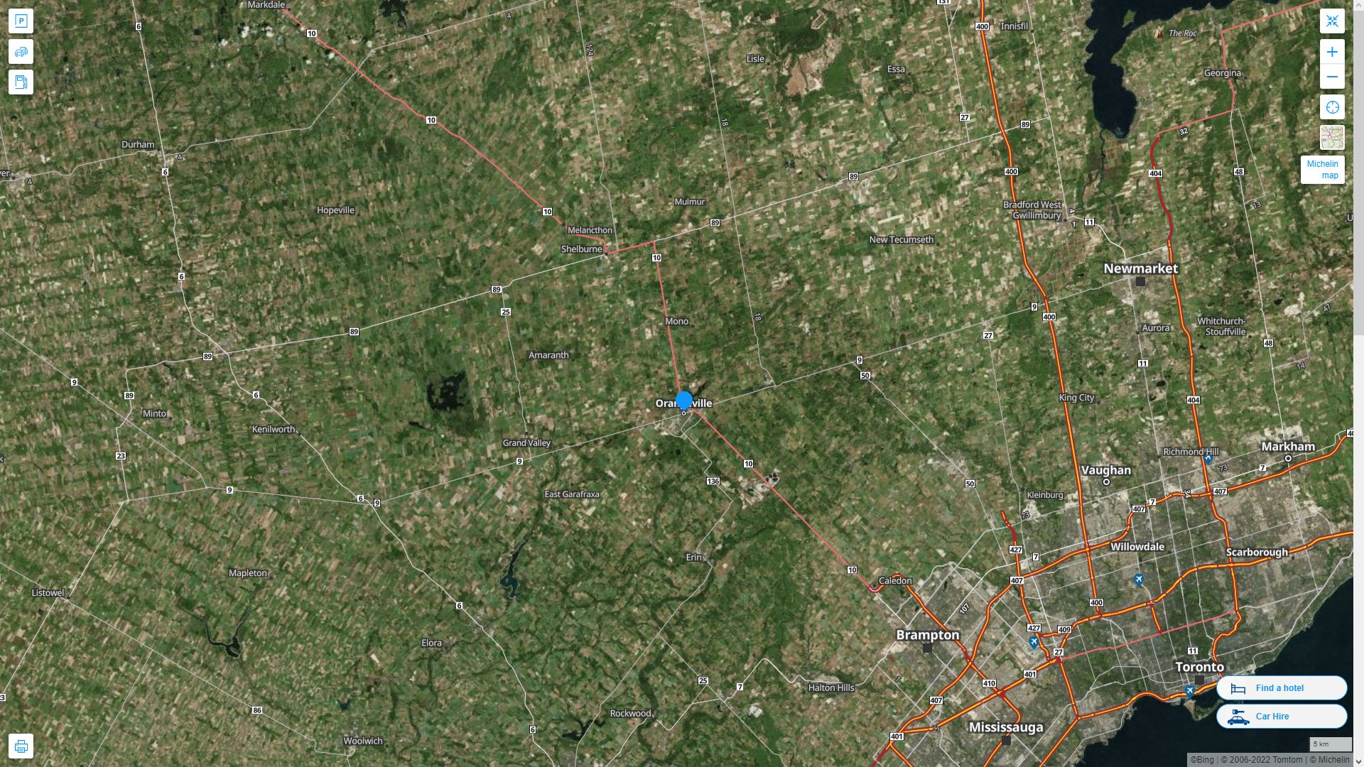 Orangeville Map and Orangeville Satellite Images