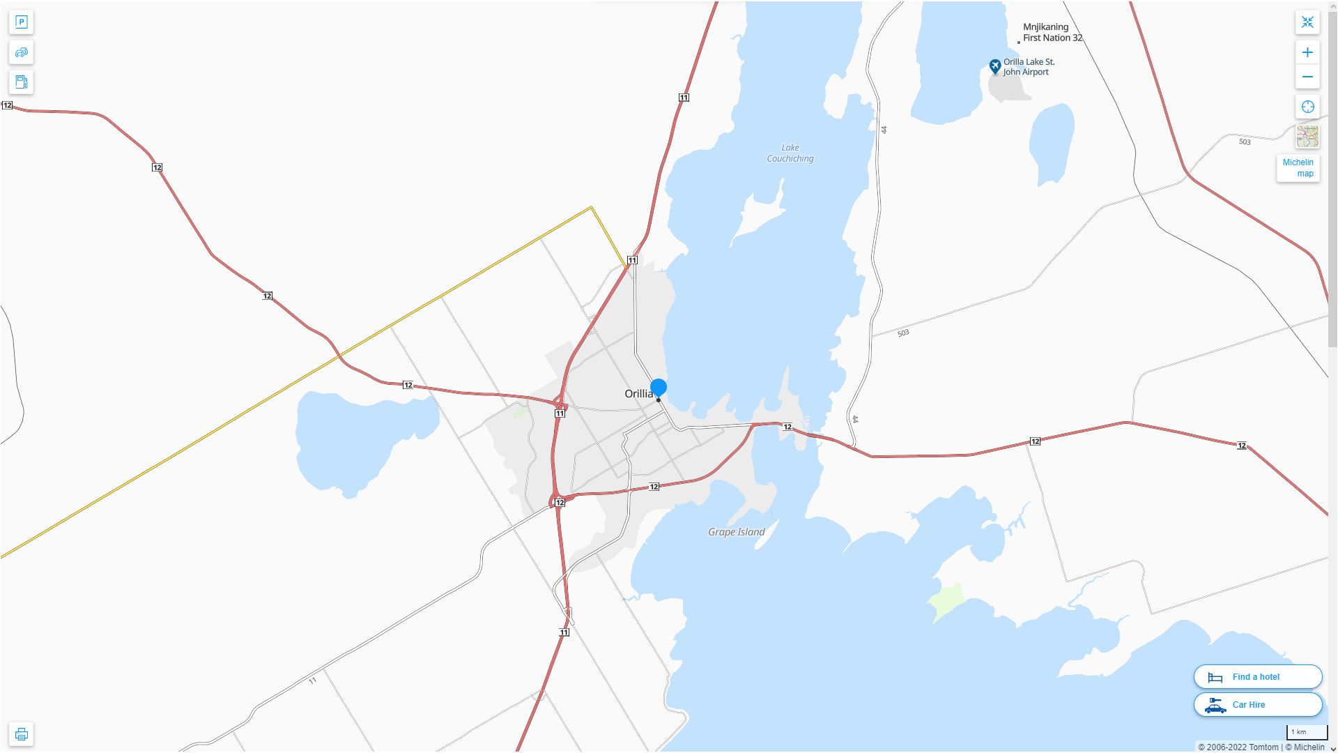 Orillia Map and Orillia Satellite Image