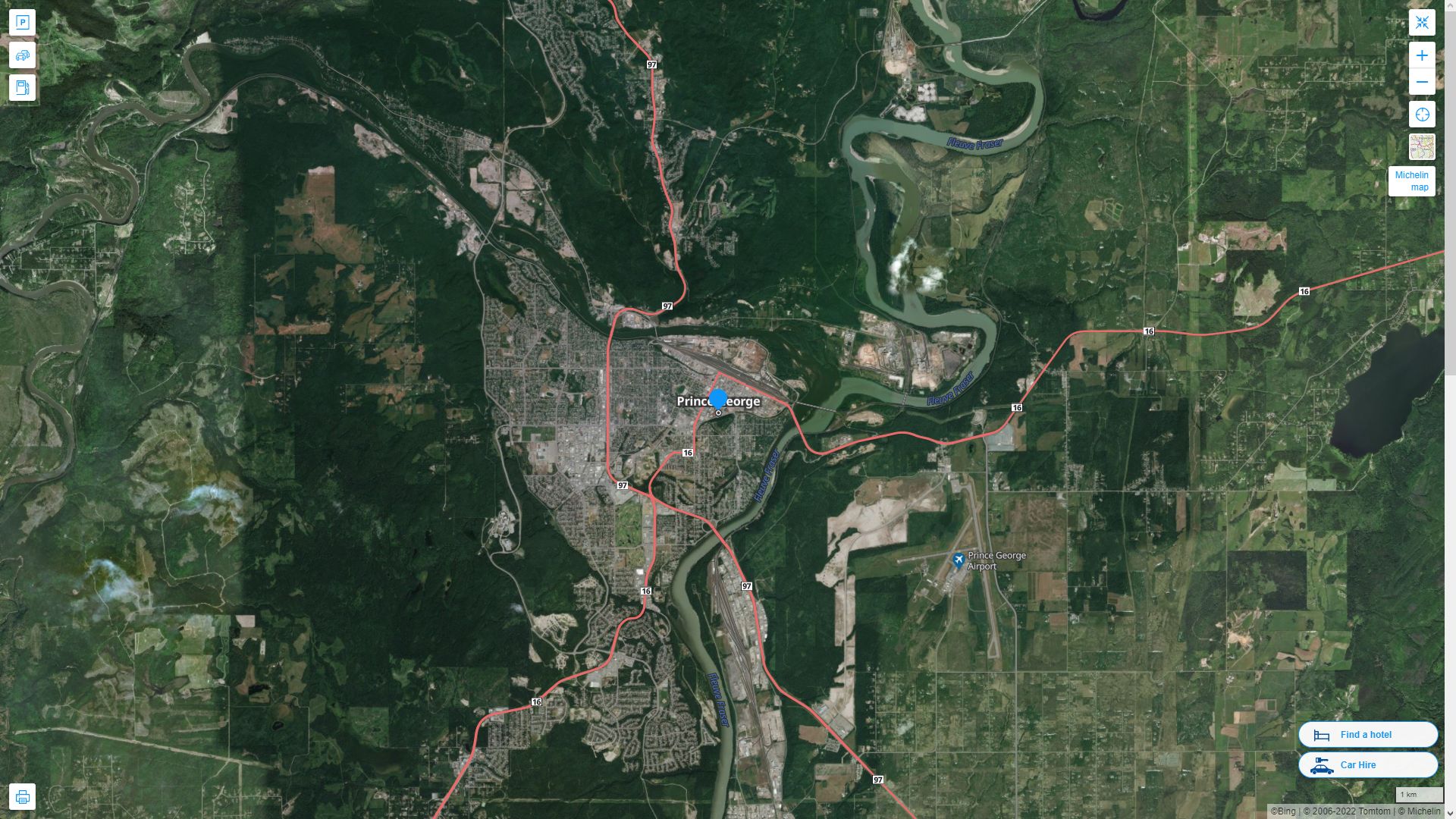 Prince George Map and Prince George Satellite Images