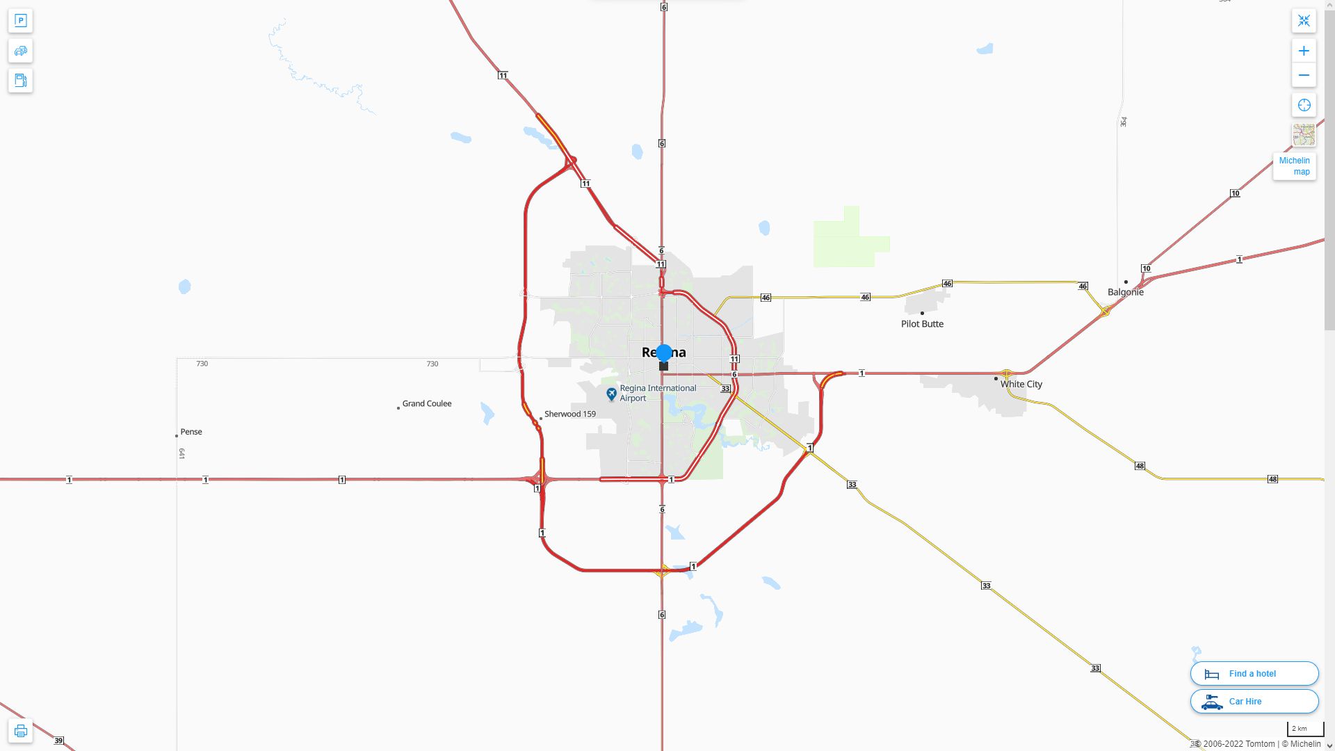 Regina Map and Regina Satellite Images