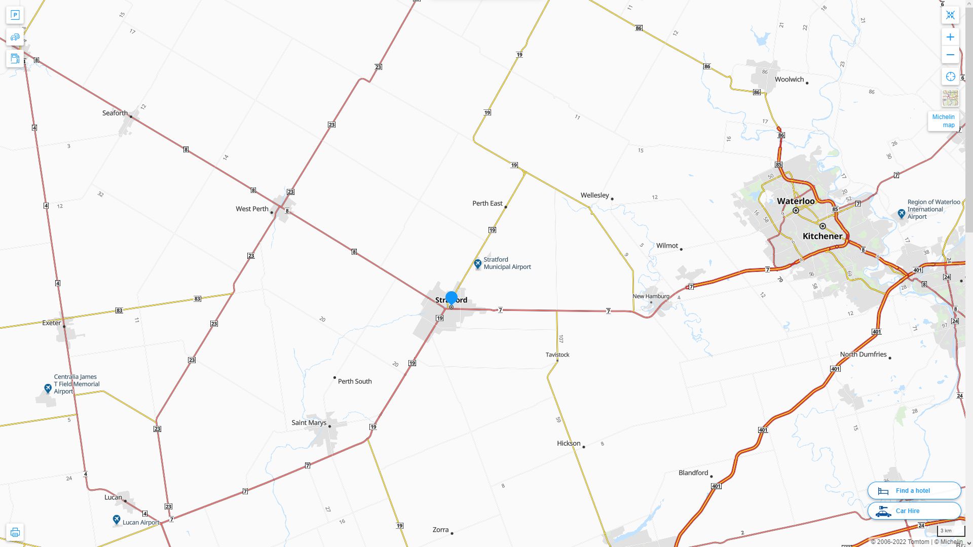 Stratford Map - Canada