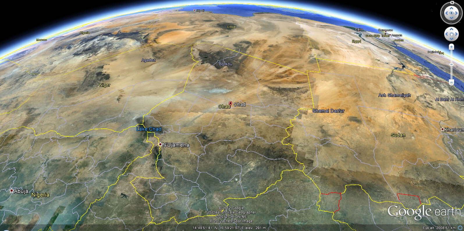 Chad Map and Chad Satellite Images