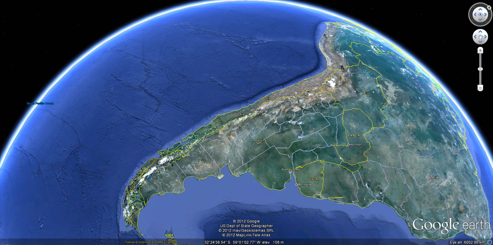Chile Map and Chile Satellite Images
