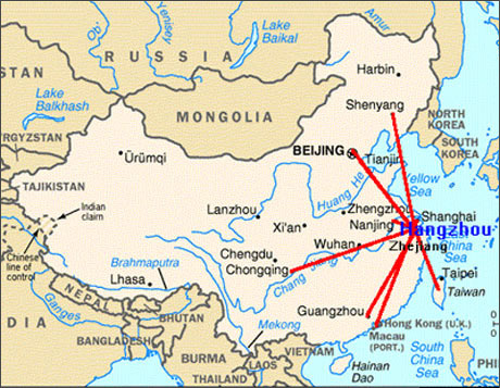 Hangzhou Map and Hangzhou Satellite Images
