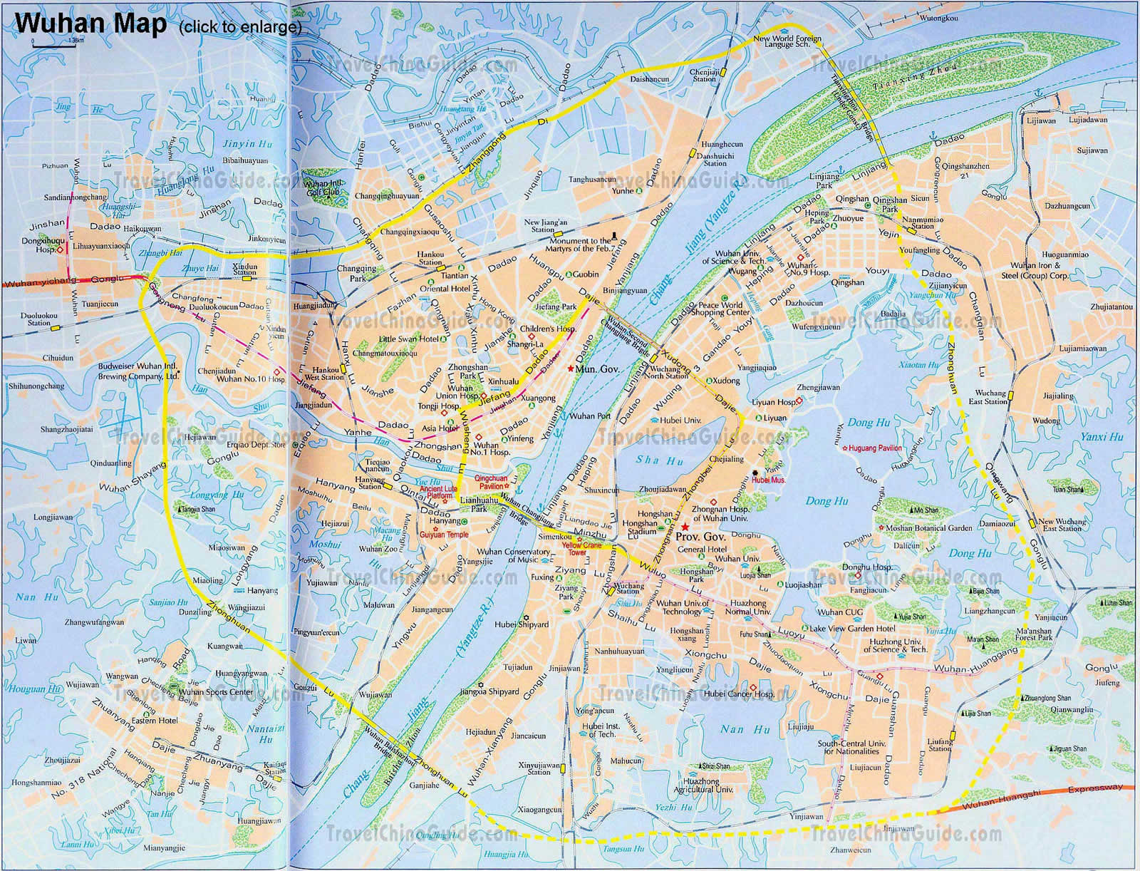 Wuhan Map and Wuhan Satellite Images