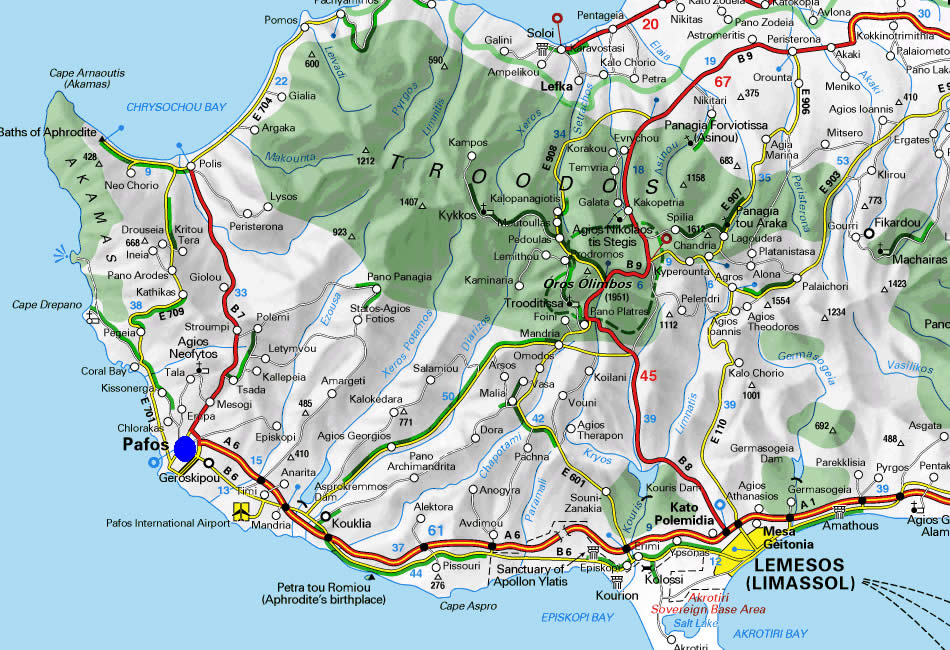 Nea Paphos Map - Cyprus