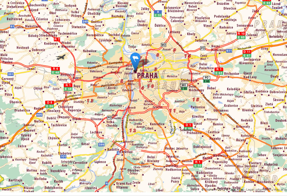 Praha Map - Czech Republic