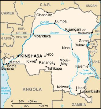 Kinshasa Map - Democratic Republic Congo