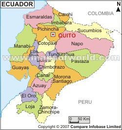 Ecuador Map and Ecuador Satellite Images
