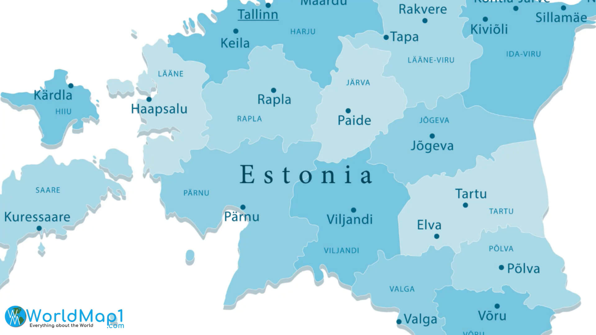 Estonia Free Printable Map