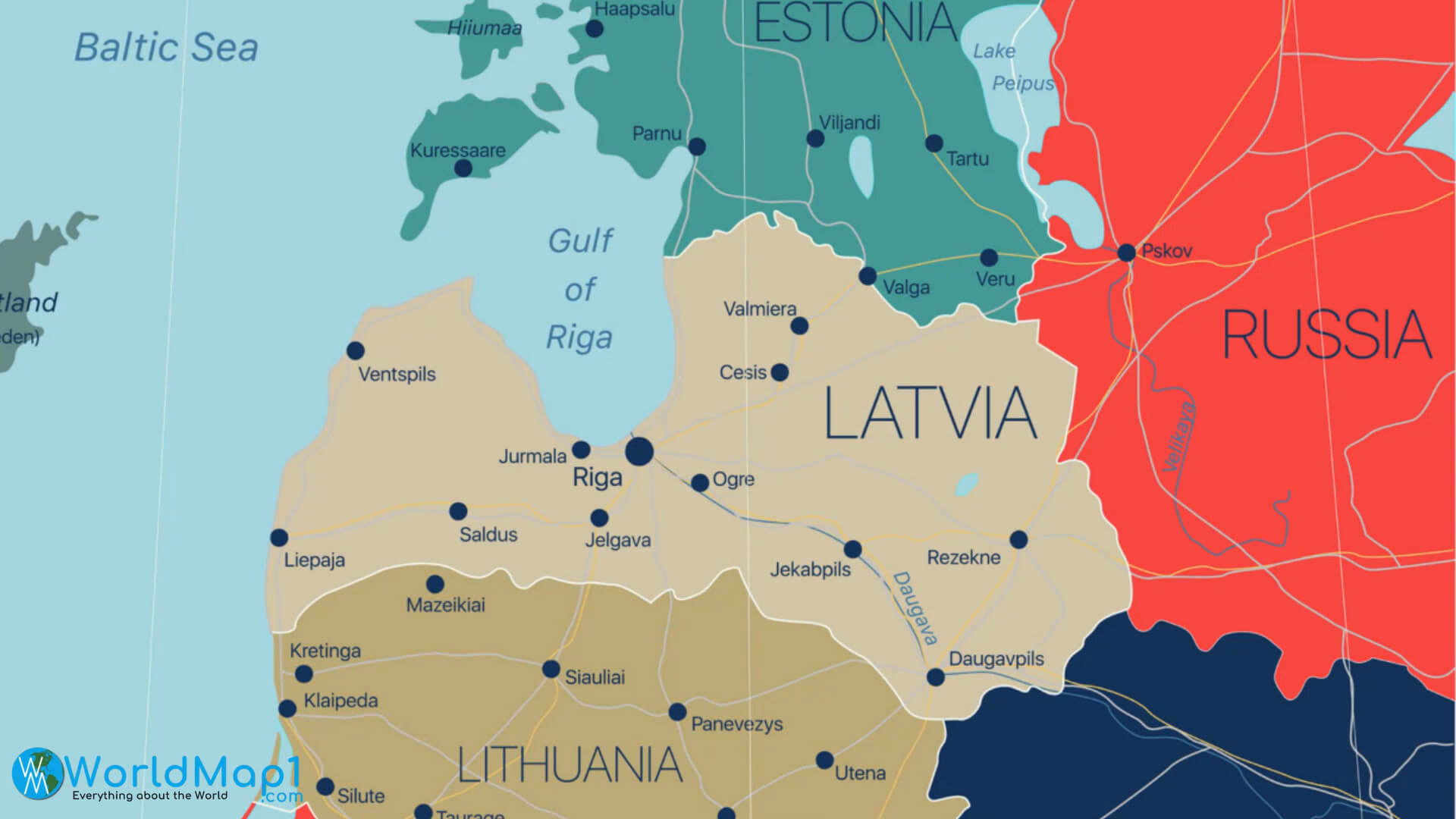 Estonia Free Printable Map