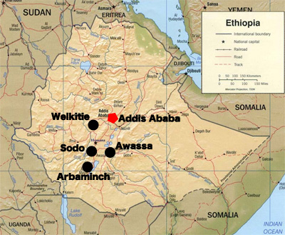 Addis Ababa Map - Ethiopia