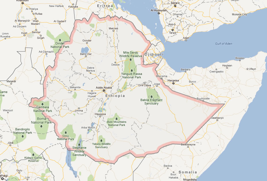 Ethiopia Map - Ethiopia