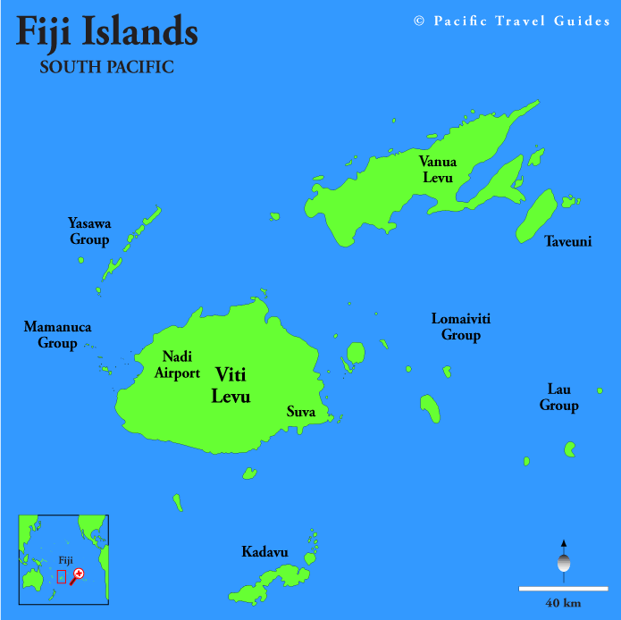 Fiji Map and Fiji Satellite Image