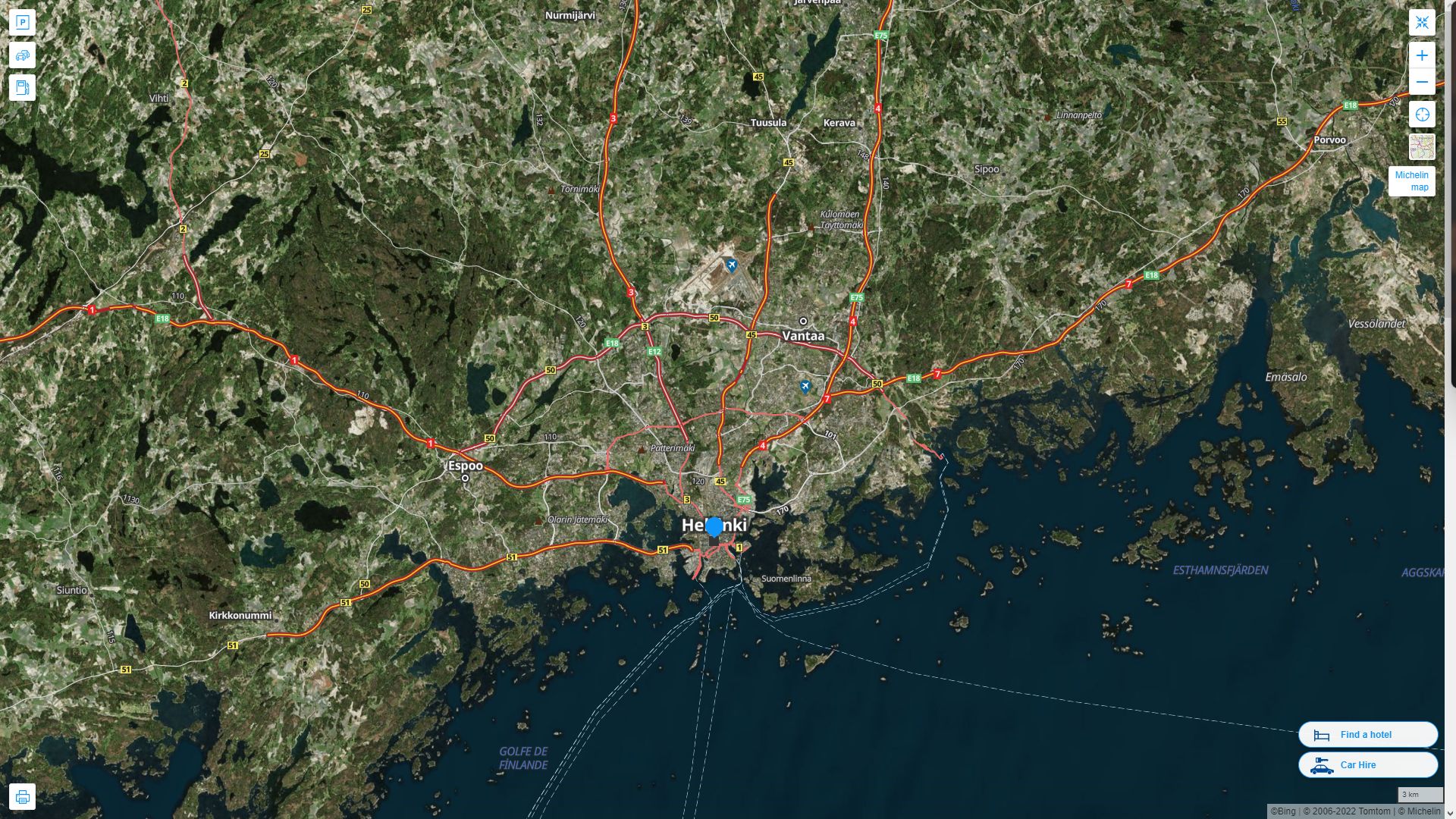 Helsinki Map and Helsinki Satellite Images