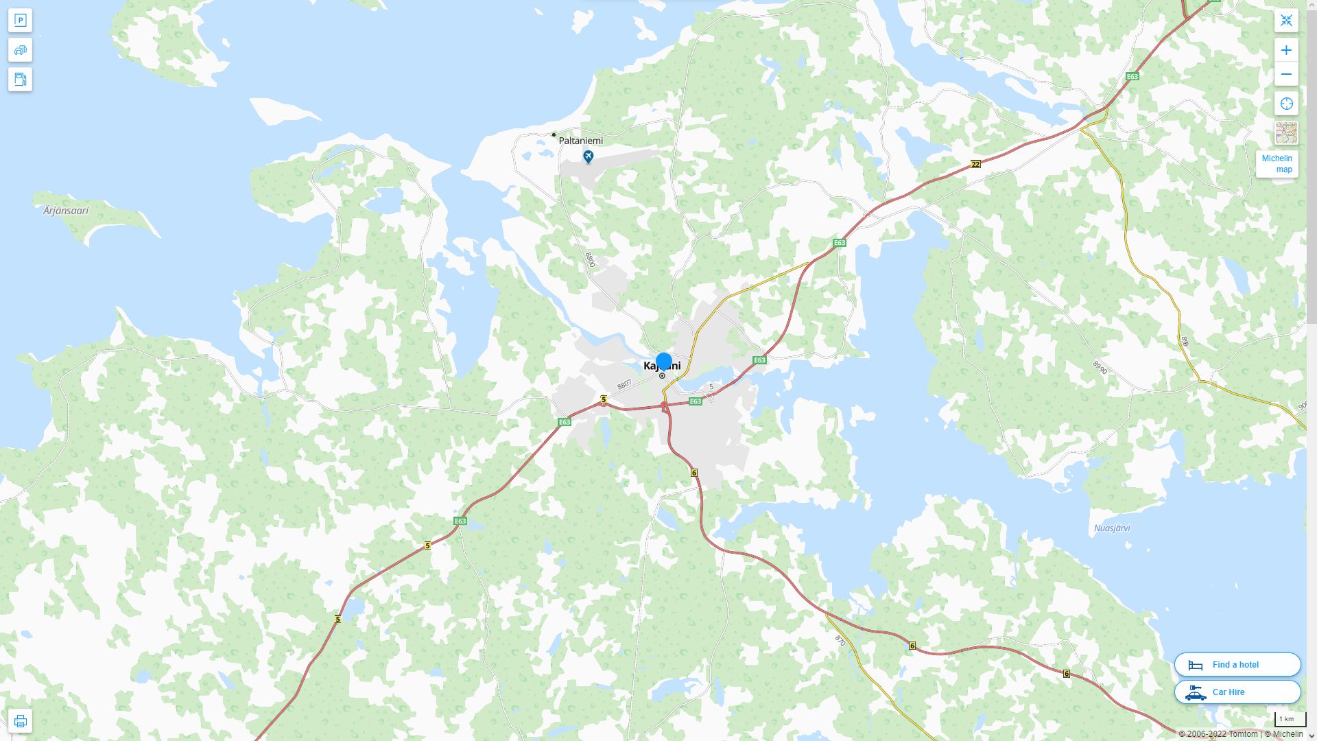 Kajaani Map and Kajaani Satellite Images
