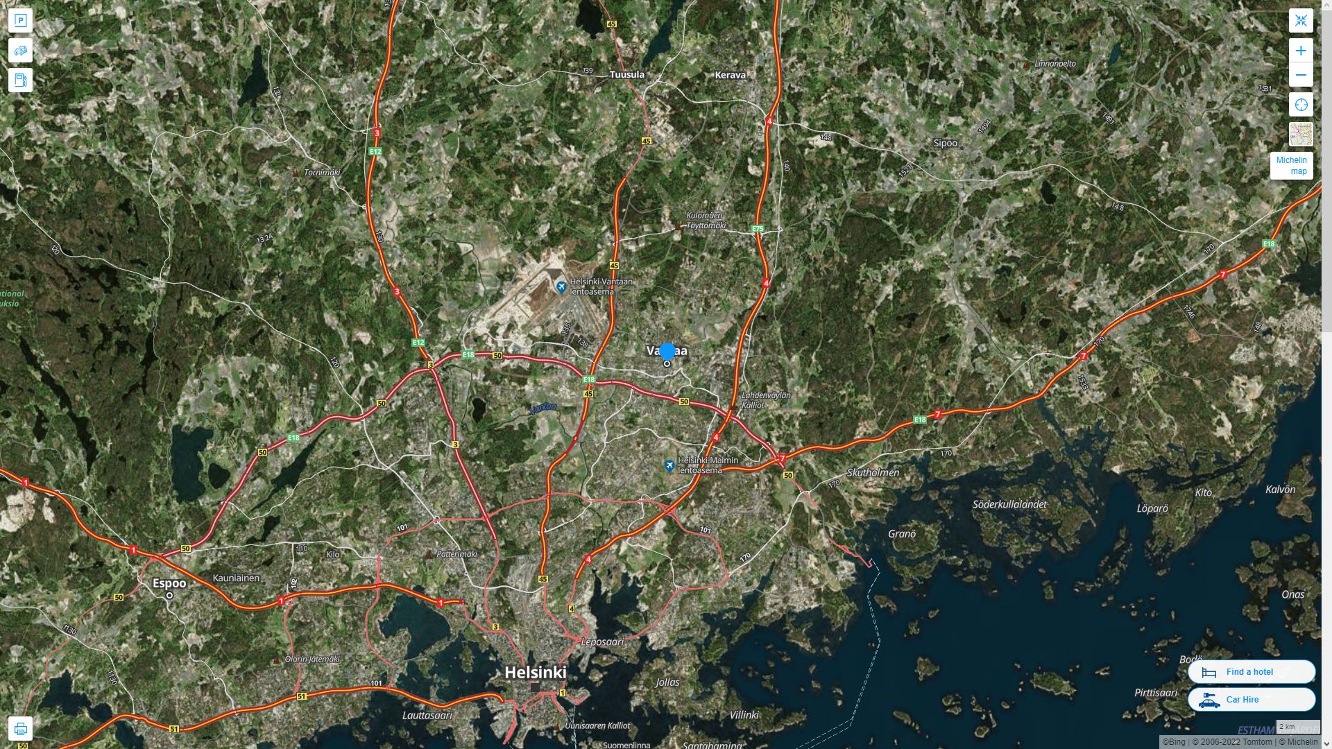 Vantaa Map and Vantaa Satellite Image